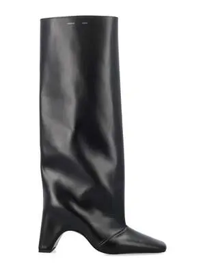 Coperni Knee High Pull-on Boots With Sculptural Heel - Black