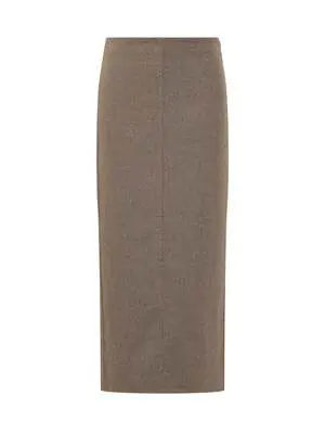 Brunello Cucinelli Virgin Wool Longuette Skirt