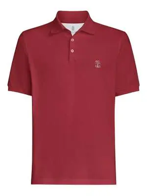 Brunello Cucinelli Logo-print Polo Shirt - Red