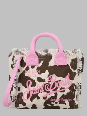 MC2 SAINT BARTH Mini Canvas Handbag With Animal Print