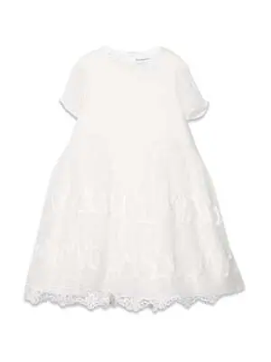 MIMISOL Lace-detail Panelled Midi Dress - Ivory