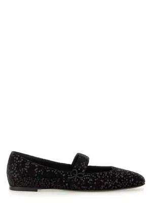 Roberto Festa Ballet-inspired Rhinestone Flats - Black