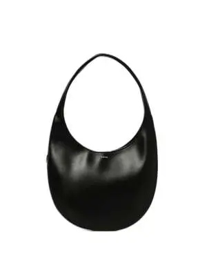 Coperni Crescent Zippered Tote Handbag - Black