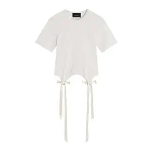 Simone Rocha Lyocell T-shirt With Bow Tails - Beige