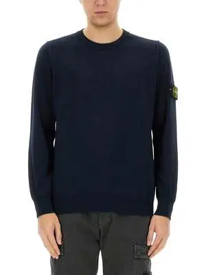 Stone Island Logo T-shirt For - Blue