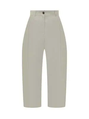 Studio Nicholson Curved Hem Mini Trousers With Pleats