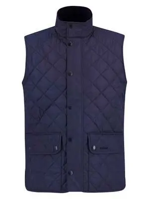 Barbour Quilted Point Collar Front Button Closure Sleeveless Vest For