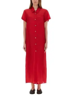 KHAITE KHAITE Effy Silk And Cotton-Blend Organza Midi Shirt Dress