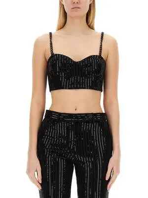 Michael Kors Slim Fit Bustier Top With Chain Straps