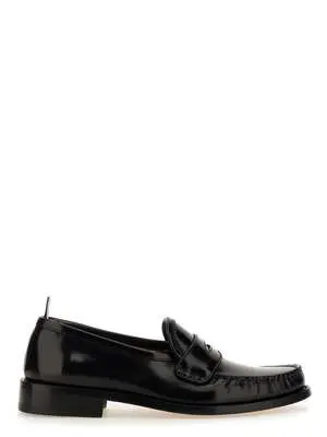 Thom Browne Spazzolato Pleated Loafer - Black