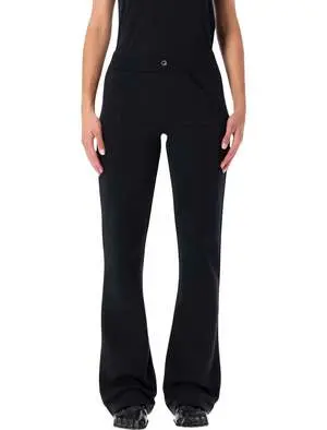 Coperni Jersey Trousers With Metallic Logo Plaque - Black