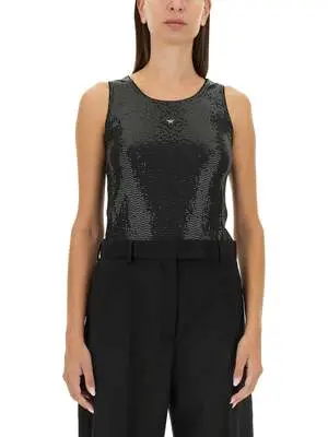 Mcm Sleeveless Top With Metallic Embellishments