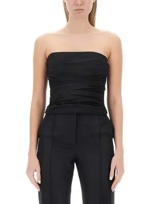 Moschino Strapless Draped Top - Black