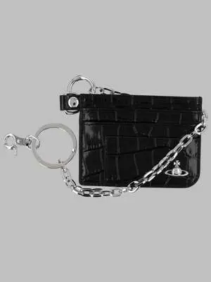 VIVIENNE WESTWOOD Chic Zip Wallet In Calf Leather - Black
