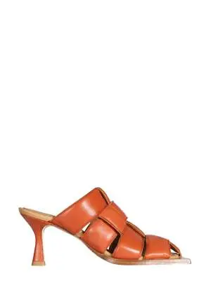 MIISTA 80mm Woven Heeled Mules - Buff