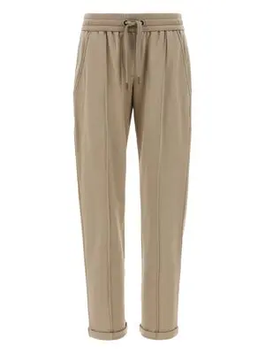Brunello Cucinelli Sweatpants With Monil Chain - Blue