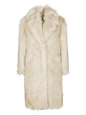 Liu Jo Long Faux Fur Coat - Beige