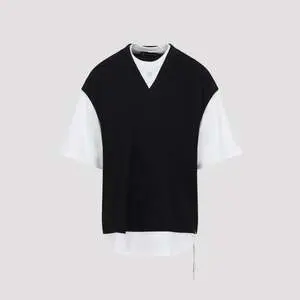 MASTERMIND WORLD V-neck Layered T-shirt - Black