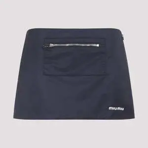 Miu Miu Recycled Polyamide Mini Skirt With Zip Pocket
