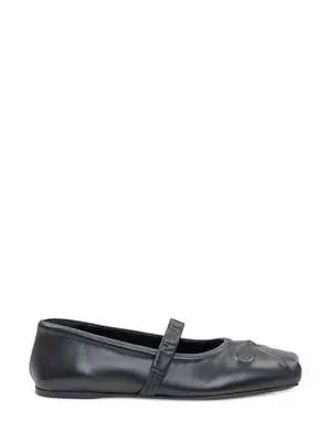Marni Leather Mary Jane Flats - Black