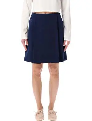 Miu Miu Mini Skirt In Technical Fabric - Blue