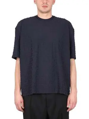 Sunnei Debossed-monogram T-shirt - Blue