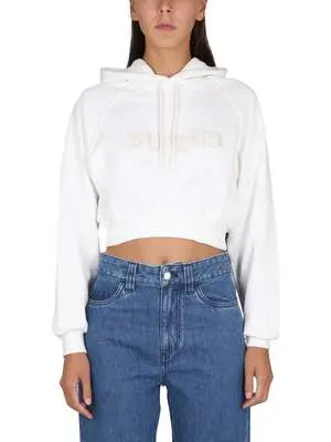 Sunnei Cropped Logo Hoodie