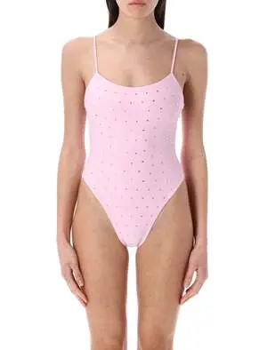 SWIM BY DI Embellished High-cut One-piece Swimsuit - Rosa