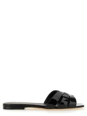 Saint Laurent Tribute Flat Sandals - Black