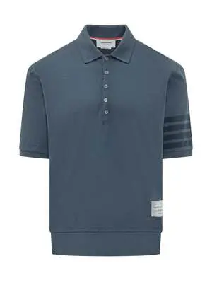 Thom Browne Dandy Sleeves Cut Polo Ss26 - Navy