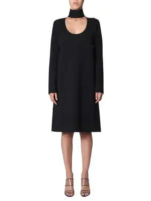 Bottega Veneta Embellished Gathered Jersey Midi Dress - Black