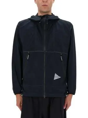 AND WANDER Hooded Jacket - Blue