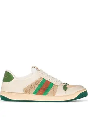 Gucci Vintage Distressed Leather Sneakers