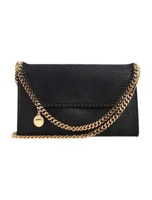 Stella McCartney Mini Vegan Leather Crossbody Bag With Gold Chain - Black