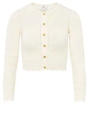 Elisabetta Franchi Knit Button-up Cardigan - Burro