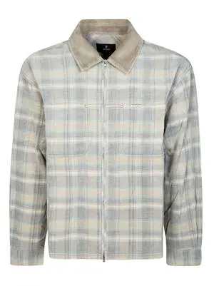 REPRESENT Cord Zip Flannel Shirt - Azzurro