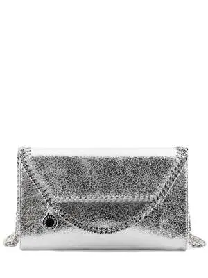 Stella McCartney Stella McCartney Metallic Fabric Mini Handbag With Chain And Shoulder Strap Argento