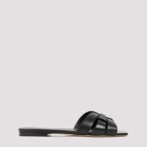 Saint Laurent Leather Tribute Flats 1.5cm Heel - Black