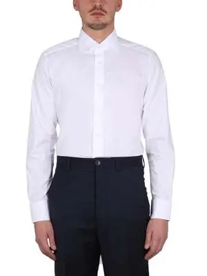 Zegna Spread-collar Cotton Shirt - White
