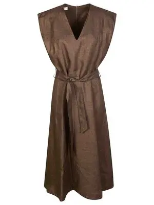 Incotex Linen Suit Elegant And Chic - Marrone