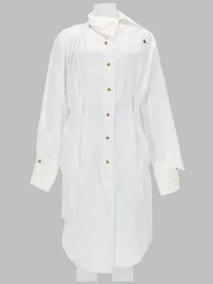 VIVIENNE WESTWOOD Cotton Shirt Dress With Drawstring Waist