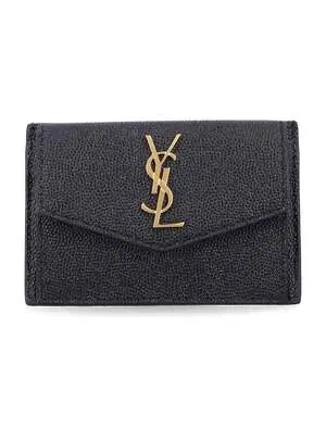 Saint Laurent Mini Calfskin Wallet - Nero