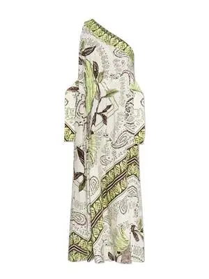 Tory Burch Floral Asymmetrical One-shoulder Mini Dress