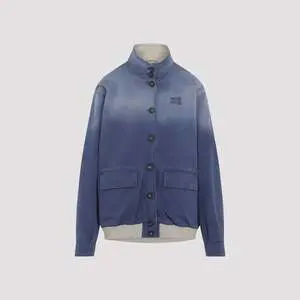 Miu Miu Twill Blouson Jacket Mini Fit - Blue
