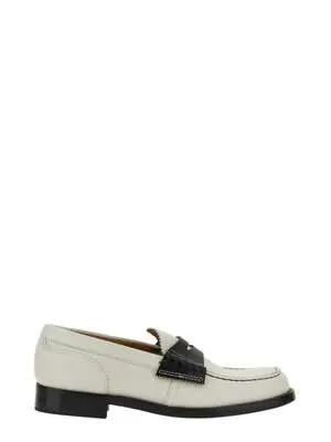 COLLEGE Leather Loafers - White