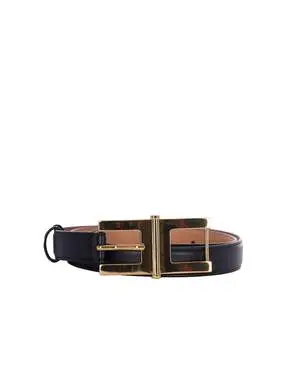 Elisabetta Franchi Wide Belt With Gold Tone Buckle - Nero