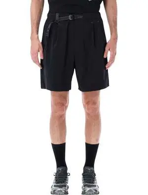 AND WANDER Mid-length Technical Shorts With Integrated Belt - Black