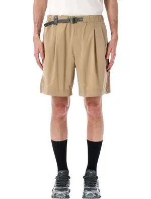 AND WANDER Mid-length Technical Shorts With Integrated Belt - Beige