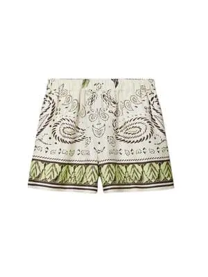 Tory Burch Silk Printed Camp Shorts - Multicolour