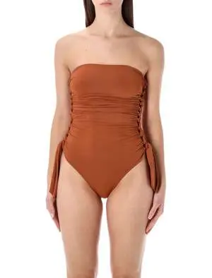 Zimmermann Daylight Braided Gathered One-piece Swimsuit